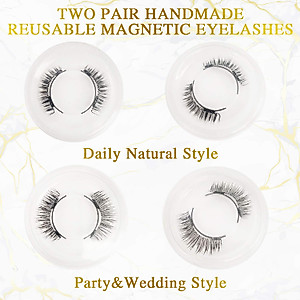 Davocy Magnetic Eyelashes Applicator Tool Kit, 8D Quantum Magnetic Eyelashes Partner, Glue-free Magnetic Eyelash Clip with 2 Pairs Quantum Soft Magnetic Eyelashes.