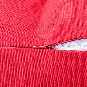 JWH 3D Flower Throw Pillow Cover Aesthetic Decorative Romantic Accent Pillow Case Heart Shaped Cushion Handmade Pillowcase for Girls Bed Bedroom Couch Gift 14x16 Inch Red