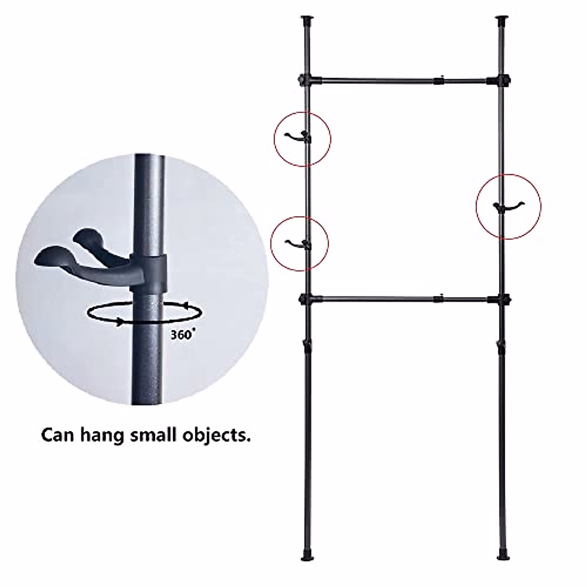 2 Tier Adjustable Clothing Rack,Double Rod Clothing Rack,Free Standing Clothing Racks for Hanging Clothes,Handbags