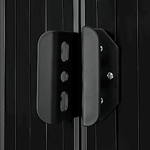 Festnight Garden Storage Shed with 4 Vents Metal Steel Double Sliding Doors Outdoor Tood Shed Patio Lawn Care Equipment Pool Supplies Organizer Anthracite 101.2 x 80.7 x 70.1 Inches (W x D x H)