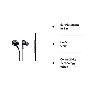 SAMSUNG Earphones Corded Tuned by AKG (Galaxy S8 and S8+ Inbox replacement), Grey