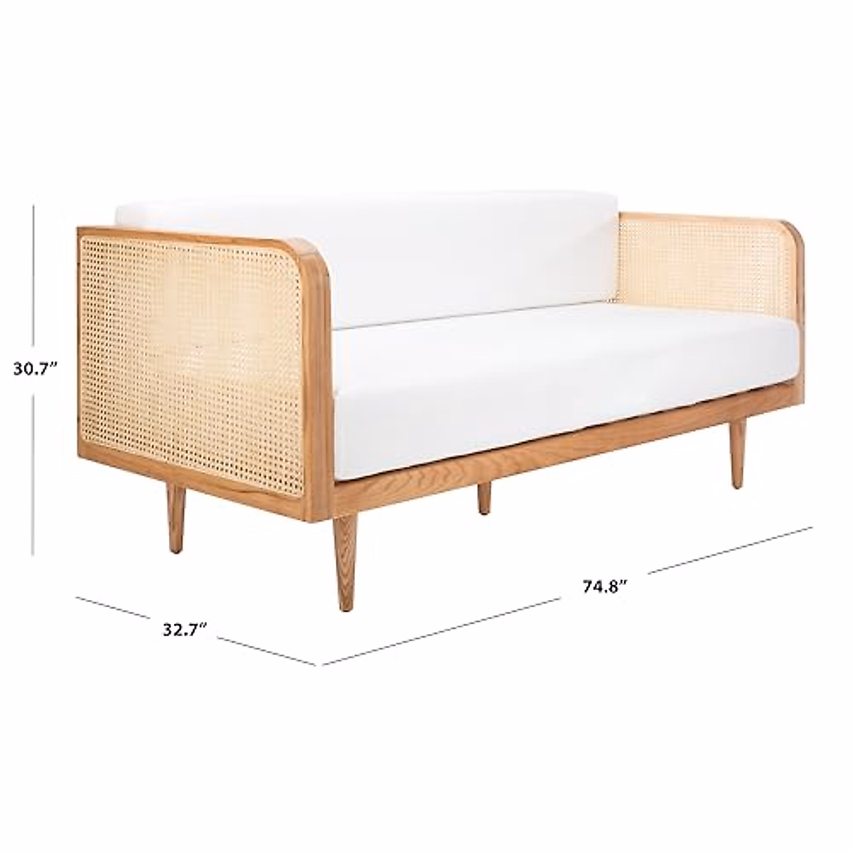 SAFAVIEH Couture Helena French Mid-Century Natural and Beige Rattan Daybed