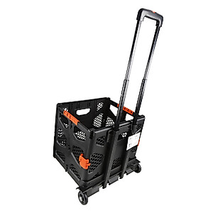 Olympia Tools 85-015 Grand Folding Storage Rolling Cart with Telescopic Handle for Easy Transportation, Weight Capacity up to 150 Pounds