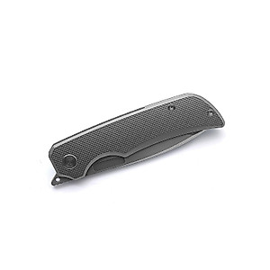 Miguron Knives M Mero Front Flipper Folding Knife 3.65" M390 Hand Hollow Ground Rubbed Satin Blade Sandblasting Titanium Handle Pocket Knife MGR-615GY