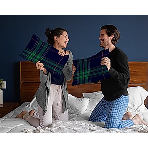 RYANZA Set of 2 Throw Pillow Covers, 20x26 Inches Standard Home Decor Pillowcase Cushion Cases Decorative Pillow Cases for Accent Couch Sofa Bedroom, Plaid Christmas New Year Tartan Check Holiday