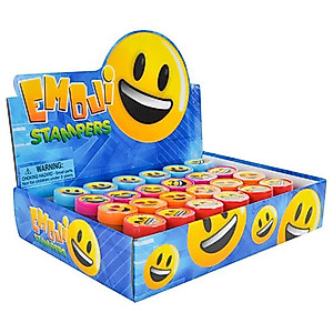 ArtCreativity Emoticon Stampers for Kids, Pack of 24, Pre-Inked Smile Stampers for Children, Emoticon Birthday Party Supplies and Favors, Piñata Fillers, Arts n Crafts, Assignment Stamps for Teachers