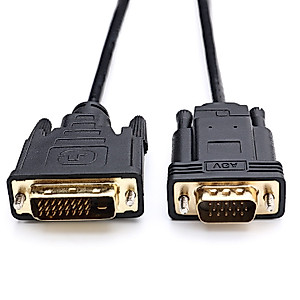 CableDeconn Active DVI to VGA, 6FT DVI 24+1 DVI-D M to VGA Male with Chip Active Adapter Converter Cable for PC DVD Monitor HDTV