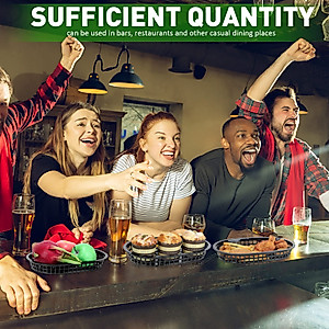 100 Pcs Fast Food Serving Baskets Bulk 10.5 x 7 Inch, Plastic Oval Restaurant Basket Black Chip Basket Reusable Bread Sandwich Baskets for Retro Food Fry Burgers Baskets Tray Party Deli Supplies