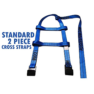 RuggedTow 2X USA Car Basket Straps Adjustable Tow Dolly DEMCO Wheel Net Set Flat Hook Standard Wheels Fits (14-20 Inches, Blue) Domestic