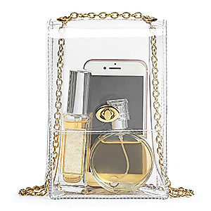 Lorbro Clear Crossbody Bag Stadium Approved, Clear Cell Phone Purse for Women, Transparent Small Shoulder Bag with Adjustable Straps for Concerts, Sporting Event