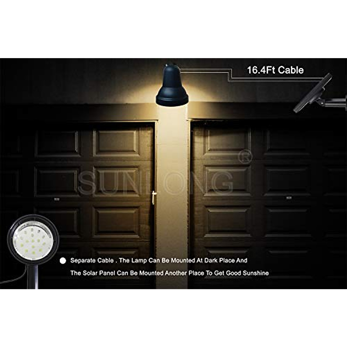 SUNLONG New Generation Solar SpotLights Outdoor Waterproof Super Bright 15LEDs Security Front Door Light Solar Powered Landscape Spotlights for Garden Pathway Driveways (WarmWhite)