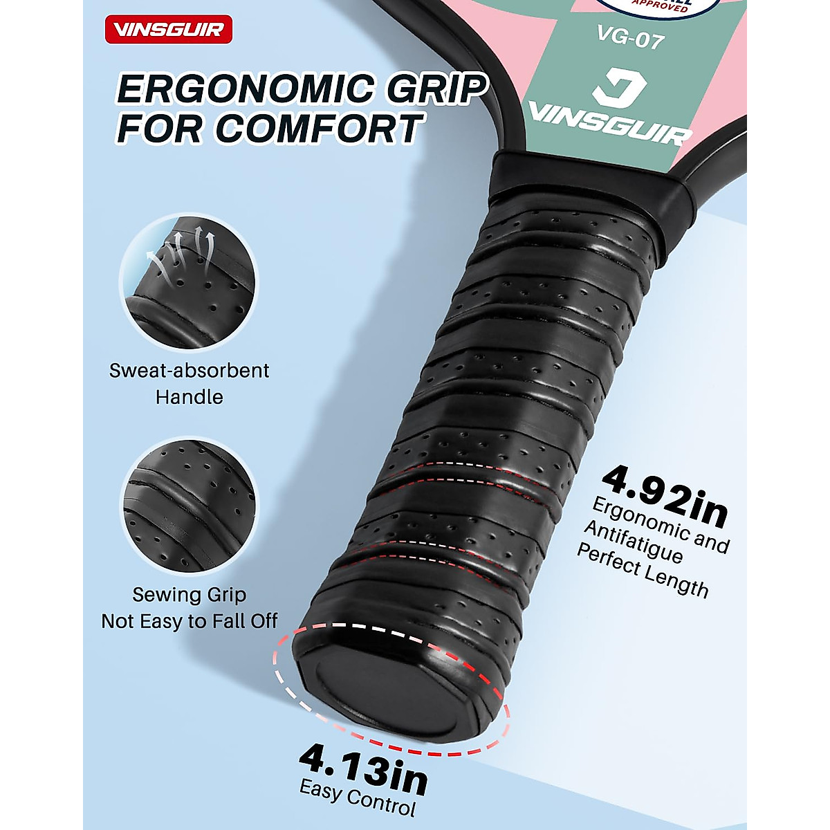 VINSGUIR Pickleball Paddles Set of 4 - USAPA Approved Fiberglass Pickleball Paddles - Pickleball Set with 4 Pickleballs, Portable Bag - Pickleball Rackets and Balls Set Gifts for Family