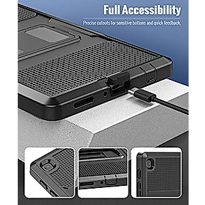 MoKo Case Fit Samsung Galaxy Tab A7 Lite 8.7-Inch 2021 (SM-T225/T220/T227), Shockproof Full Body Rugged Stand Back Cover Built-in Screen Protector Fit Galaxy Tab A7 Lite 8.7" 2021, Black