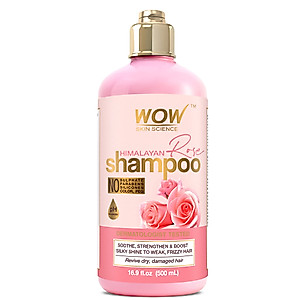 WOW Skin Science Himalayan Rose Hair Shampoo for Dry Damaged Hair - Hydrating Hair Repair w/ Rose Hydrosol & Argan Oil - Hair Growth Shampoo for Men & Women - All Hair Types 16.9 Fl Oz (16.9 Fl Oz (Pack of 1))