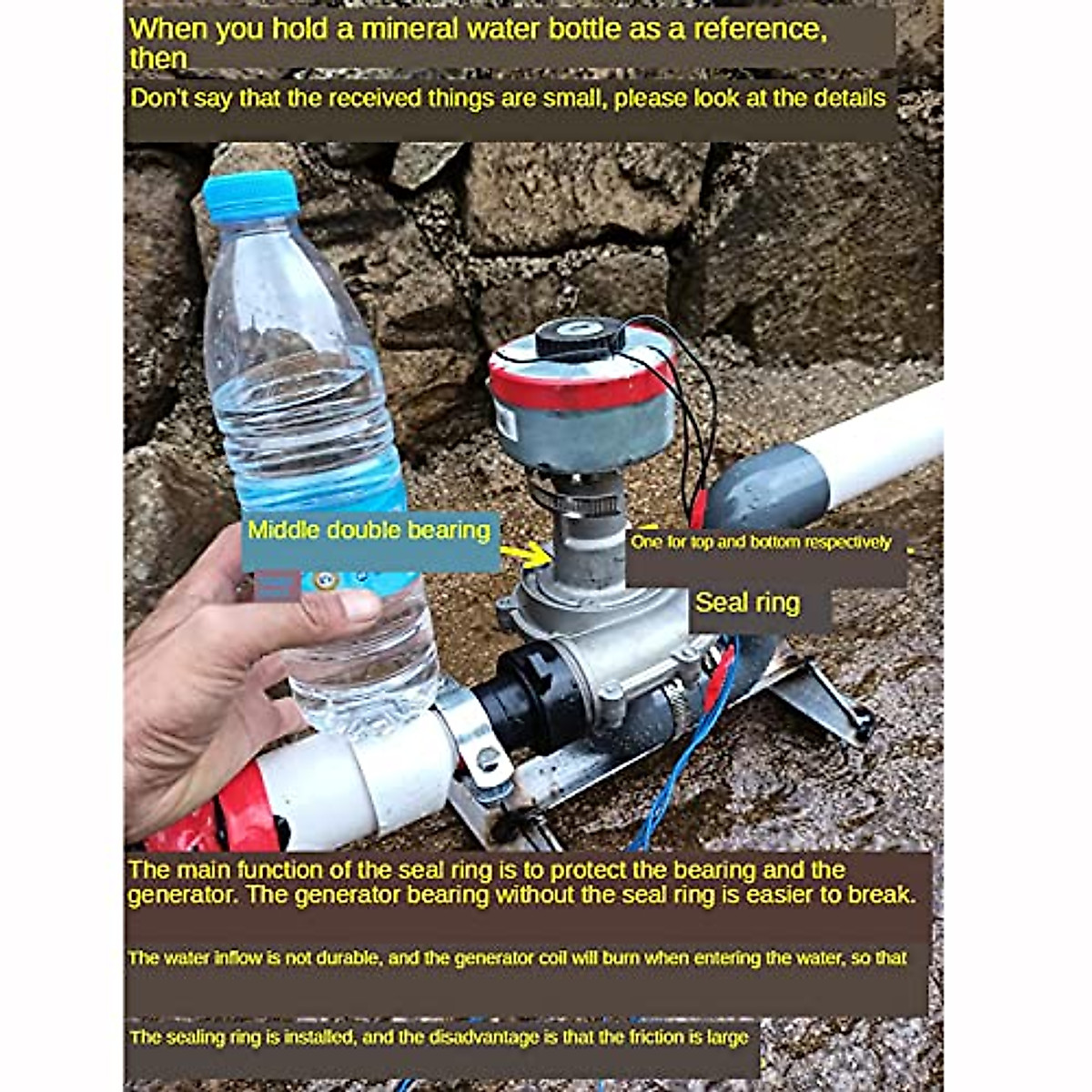 coldwind Micro Hydroelectric Generator 500 Watts 50hz 220V High Power with Monitoring TV Lighting Computer for Outdoor-500w 220v