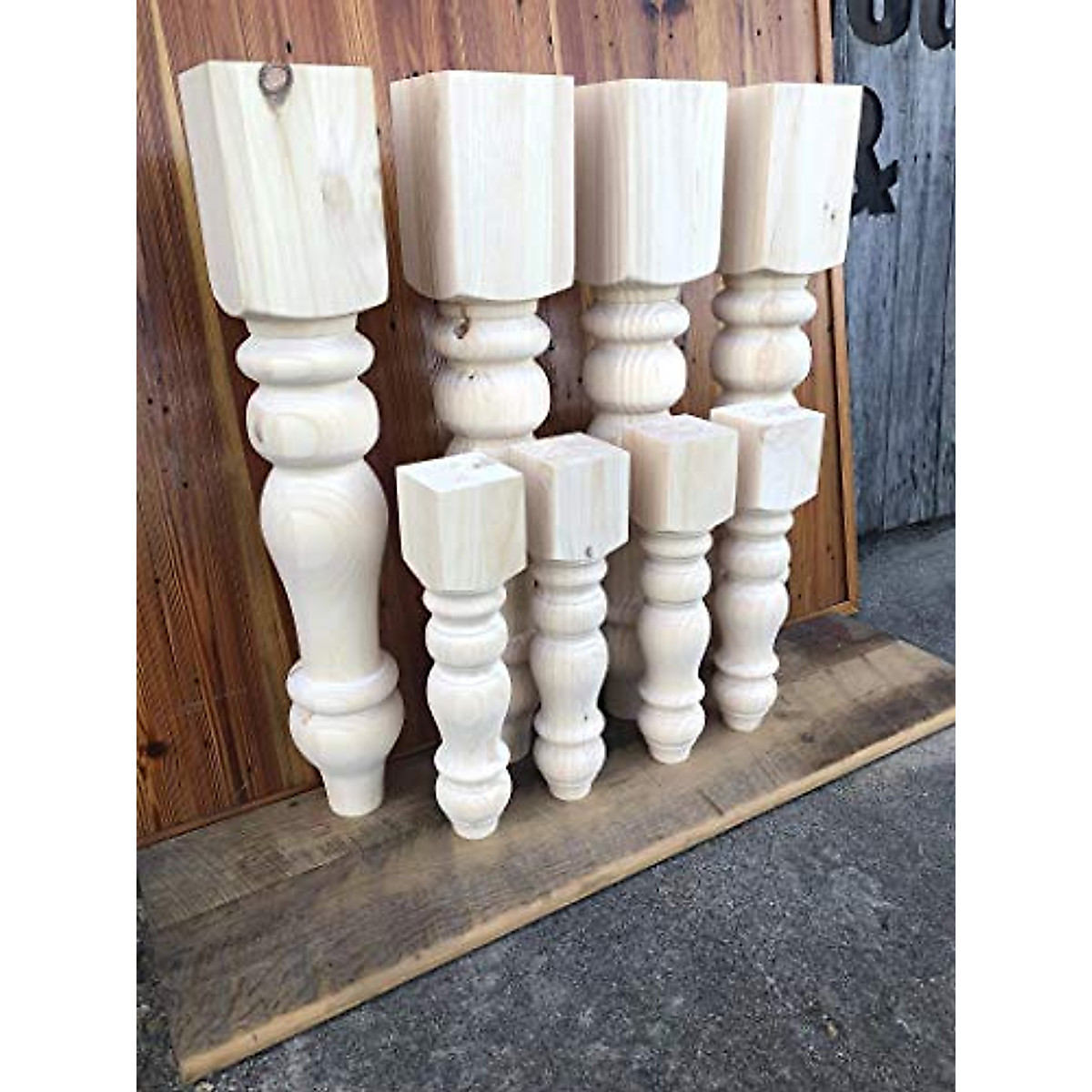 CAROLINA LEG CO. Curvy Dining and Bench Combo - Unfinished American Pine - Set of 4 Dining and Bench Legs - Made in North Carolina