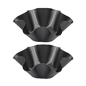 UUYYEO 2 Pcs Non Stick Baking Bowls Tortilla Bowl Maker Carbon Steel Baking Molds Black Salad Bowl Pans for Kitchen