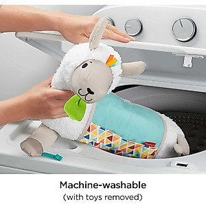 Fisher-Price Baby Toy Grow-with-Me Tummy Time Llama Wedge Support with Mirror, Teether & Rattle, Developmental Play for Newborns Ages 0+ Months