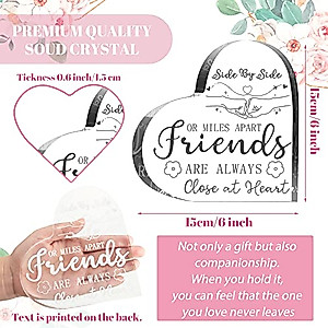 Friend Birthday Gifts for Women Keepsake Paperweight Friendship Gifts for Friends Acrylic Christmas Friends Gift with Quotes Side by Side or Miles Apart Friends Are Always Close at Heart (Flower)