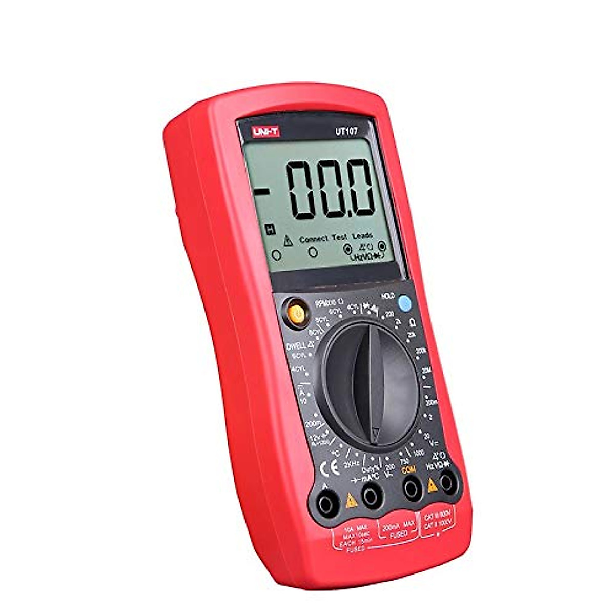 UNI-T UT107 Handheld Automotive Multimeter, DC AC Voltage, DC Current, Resistance, Frequency, Temperature