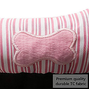 Hollypet TC Fabric Plush Small Dog Cat Bed Self-Warming Pet Bed, Pink