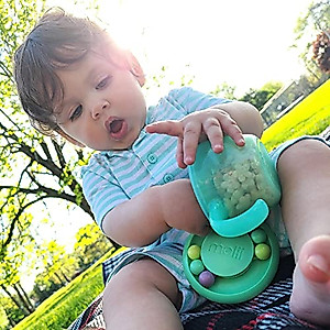 melii Abacus Snack Container with lid for Kids Toddlers and Baby (Blue)