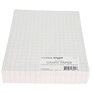 School Smart Double Sided Graph Paper, 8-1/2 x 11 Inches, 1/2 Inch Rule, White, Pack of 500 - 085279
