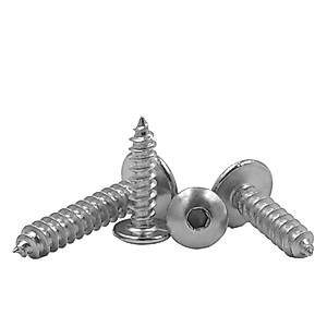 CHANWA 10pcs 304 Stainless Steel Umbrella Head/Mushroom Head Hexagonal self-Tapping Screws Large Flat Head Hexagonal self-Tapping Screws Hexagon Socket Screws (Size : M5*12)