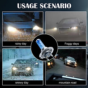 Ajxn 2 PCS H4 Halogen Light Bulb, Fog Lamp Replacement Bulbs, 850 Lumens Car Light, Universal Automotive Lighting Fog Bulbs, for Most Vehicles, Cars, Trucks, SUVs, RVs (Blue)