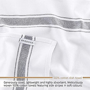 BAROOGA Turkish Hand Towel Set (Pack of 4), Decorative Towels for Bathroom (19 x 27 inches), White Turkish Kitchen Towels, Quick Dry 100% Cotton Farmhouse Hand Towels