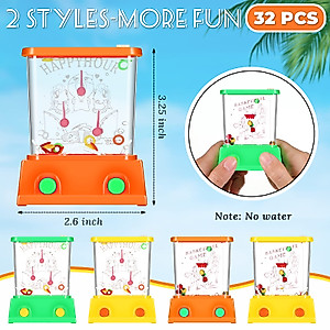 Lewtemi 32 Pcs Handheld Water Game Arcade Water Ring Mini Basketball Flower Toss Rings Handheld Fish Water Game 90s Toys Mini Retro Pastime for Party Travel Stocking Without Water (Classic Style)