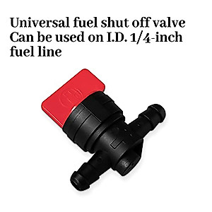 Fuel Shut Off Valve for Mower - 1/4" Fuel Cut Off Valve for Riding Lawn Mower Garden Tractor Pressure Washer Snowblower, in Line Fuel Gas Control Shut Off Valve Switches Tap for Small Engines