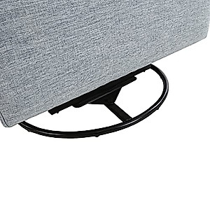 Madison Park Swivel Glider Chair for Living Room, High Back Bedroom Lounge Foam Seat Cushion Upholstered, Nursery Furniture, Metal Base, Fully Assembled, 28.25" W x 31.5" D x 38.25" H, Light Blue