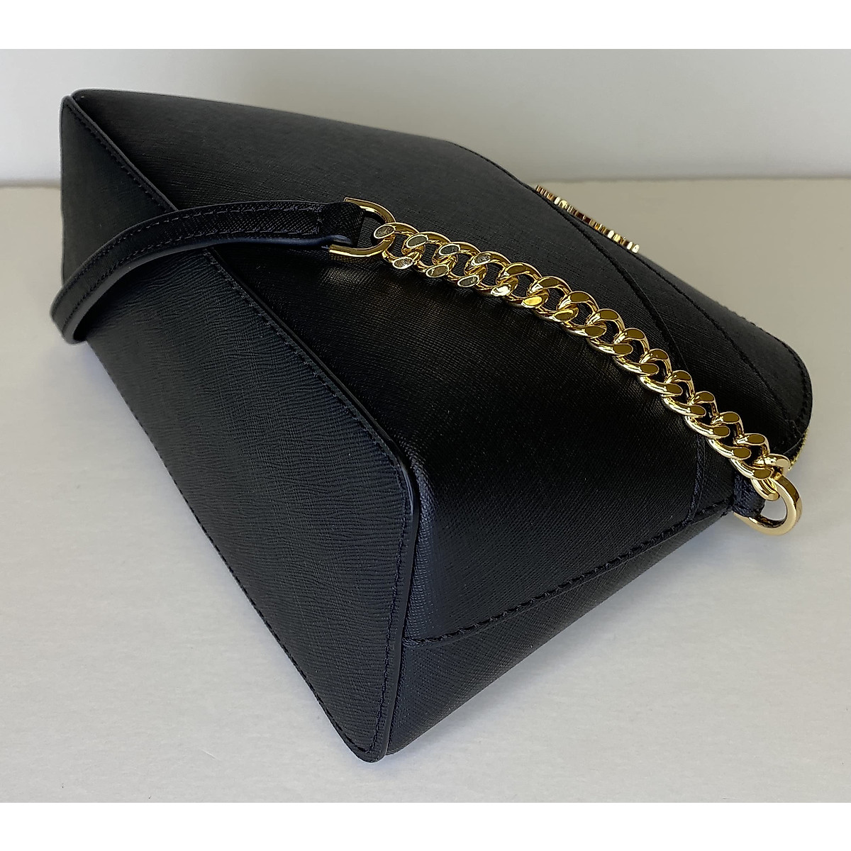 Michael Kors MICHAEL Michael Kors Jet Set Travel MD Dome XCross Crossbody bundled SM TZ Coinpouch Purse Hook (Black)