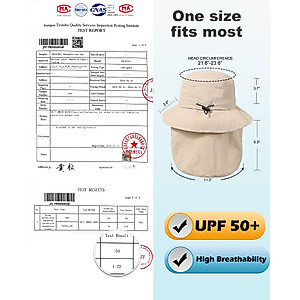 Waterproof Sun Rain Hat for Women Wide Brim UPF50+ UV Protection Packable Men Bucket Safari Fishing Hat with Neck Flap