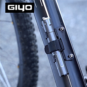 GIYO Small Bike Pump Presta Valve for Road Bikes 120 psi Telescopic Barrel - All Metal CNC Bike Pump Portable | Secure Valve Lock Easy Pumping GM04 Taiwan Made