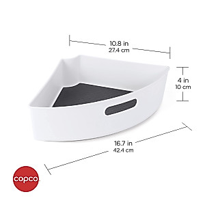 Copco Wedge Organizer for Lazy Susan, 10.8 x 16.7 x 4 Inch, White and Charcoal Gray