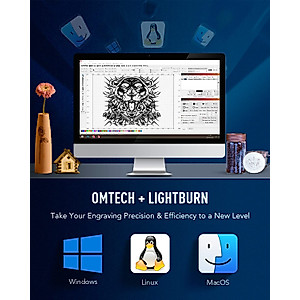 OMTech 90W CO2 Laser Engraver with LightBurn, 24x35 Inch Laser Engraving Cutting Machine with Autofocus Ruida Control Panel 4 Way Pass Air Assist, Commercial Laser Cutter for Wood Glass Acrylic More