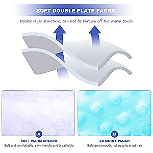 SWEET DOLPHIN Swaddle Blankets Wrap - Soft Thick Fleece Sherpa Minky Baby Sleeping Wraps - Fuzzy Warm Cozy Soft Unisex Receiving Blankets for Boys, Girls, Toddler - Newborn Accessory (Aquamarine)