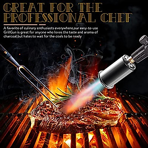Propane Torch Head for Propane Tank, Powerful Blow torch Adjustable Flame Cooking torch, Kitchen Torch and Food Torch with Safety Lock for BBQ Searing Steak and Sous Vide - Fuel Not Included
