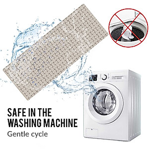 Shape28 Runner Mat Ultra-Thin Kitchen Rug with Non Slip Rubber Backing 60x23” Color Latte 5C