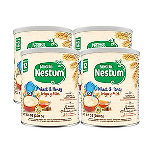 Nestle Nestum Infant Cereal, Wheat & Honey, Made for 12 Months & Up, 10.6 Ounce Canister (Pack of 4)