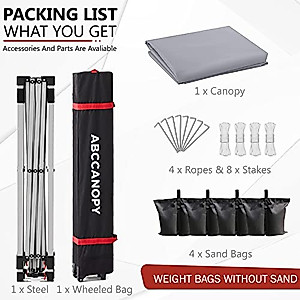 ABCCANOPY Outdoor Pop up Canopy Tent 10x10 Camping Sun Shelter-Series, Gray