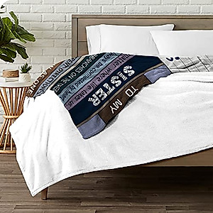 Coolersmell Sisters Gifts from Sister, Sister Birthday Gifts from Sister, Gifts for Sister, Big Sister Gift, Soul Sister, Valentines, Christmas Flannel Throws Blankets Warm Quilts for Bed 80x60in