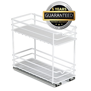 HOLDN’ STORAGE Pull Out Spice Rack Organizer for Cabinet, Heavy Duty-5 Year Limited Warranty- Slide Out Spice Rack 4.5" W -Fits Spices, Sauces, Cans etc. Requires at least 4.9” Cabinet Opening