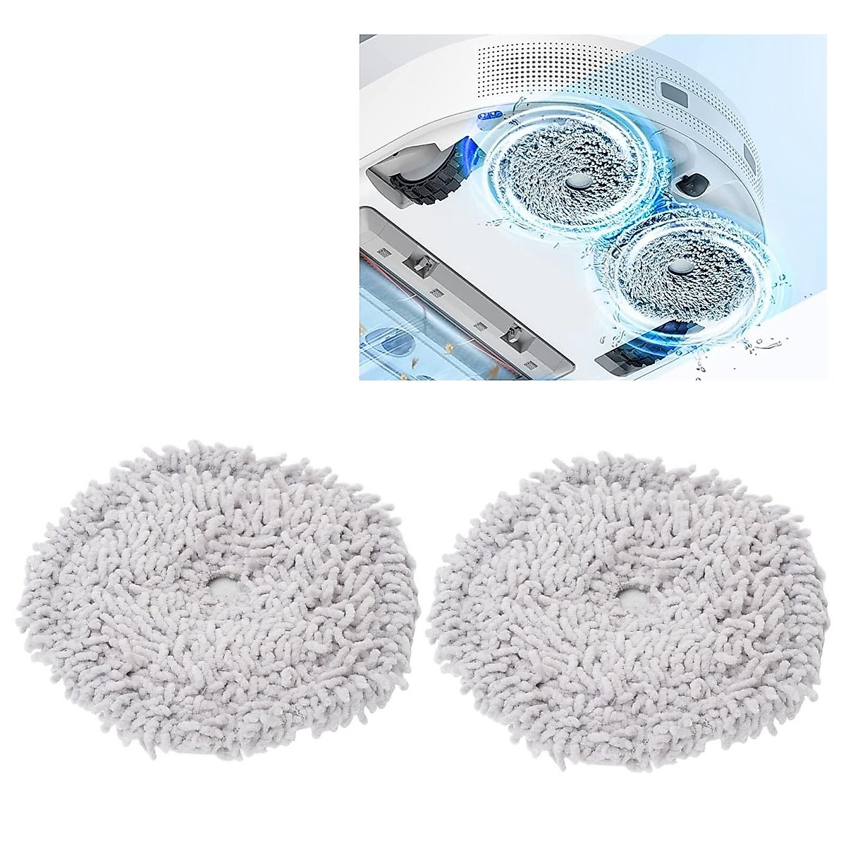 HEEPDD 2Pcs Sweeping Mopping Pads, Wet Mopping Pads Mop Pads Robot Vacuum Cleaner Parts for Dreame W10 W10 PRO Replacement Accessories