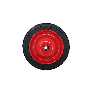 Shepherd Hardware 9593 7-Inch Semi-Pneumatic Rubber Tire, Steel Hub with Grafoil Bearings, Diamond Tread, 1/2-Inch Bore Offset Axle