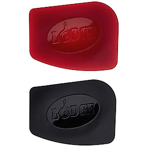 Lodge SCRAPERPK Durable Polycarbonate Pan Scrapers, Red and Black, 2 Count