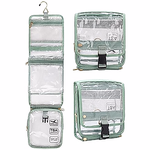 Clear Travel Bag with Tsa Approved Toiletry Bag Hanging Toiletry Bag for Women Makeup Bag Small Hanging Toiletry Bag for Men Toiletry Bags for Traveling Women Toiletries