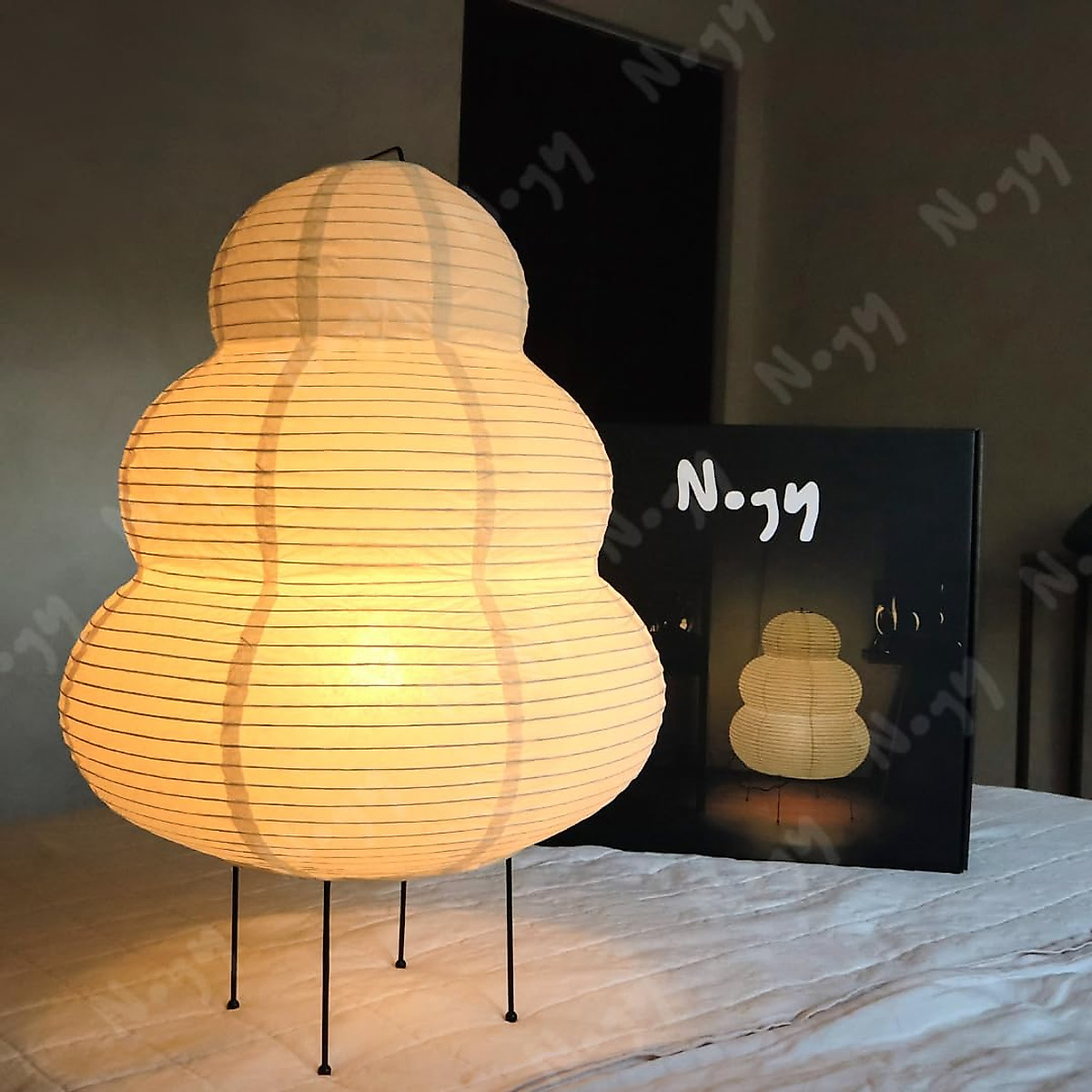 Nogy Noguchi Lamp • Japanese Lamp • Floor Paper Lamp • Rice Paper Floor Lamp • Akari Lamp • Chinese Lantern • Lampara de Pie para Sala • Japandi Style Lamp